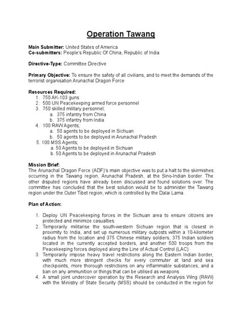 Directive Unsc Crisis Pdf Tibet Government