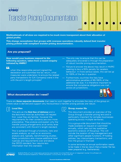 Transfer Pricing Documentation Pdf Taxes Audit