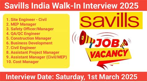 Savills India Hiring 2025 Planning Engineer Mep Manager Safety Officer And More Walk In
