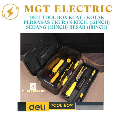 Jual Deli Tool Box Kuat Kotak Perkakas Ukuran Kecil Sedang Besar