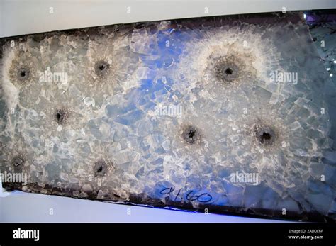 A Display Of Bullet Proof Glass Otherwise Known As Armoured Glass