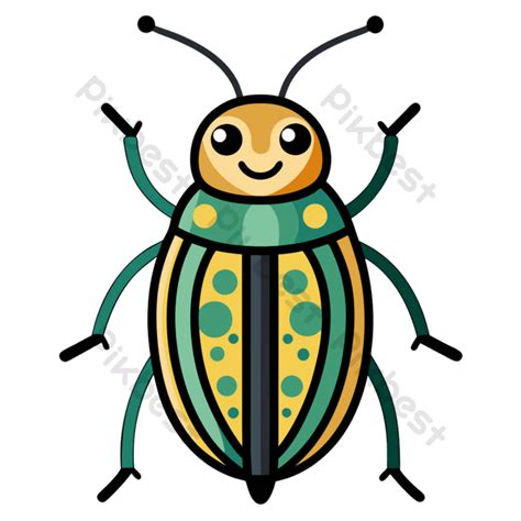 Beetle Bug Swims Colorful Isolated Sticker Vector Png Images Free Download Pikbest