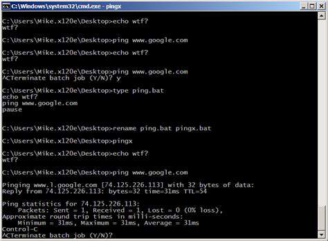 Windows 7 Why Does The Ping Command In My Batch File Execute In A