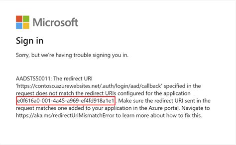 Error Aadsts50011 With Openid Authentication The Redirect Uri Specified In The Request Does Not