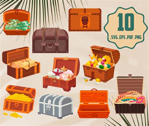 Treasure Box Digital Images Svg Gold Box Eps Set Treasure Box Svg Collection Files Artofit