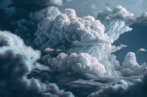 Cloudscape Of Condensed Clouds In Dark Atmosphere In The Sky Background Stock Illustration