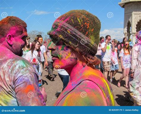 Holi Festival Of Colors In Provo Utah Portrait Editorial Stock Image Image Of Celebrated