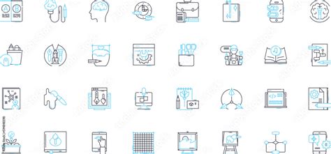 Digital Artist Linear Icons Set Illustration Animation Graphics Design Pixel Brush Sketch