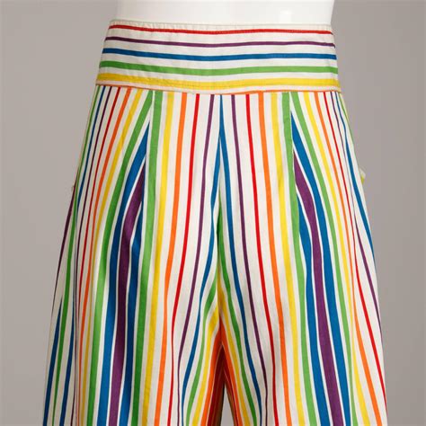 Betsey Johnson For Alley Cat Vintage Rainbow Striped Palazzo Pants