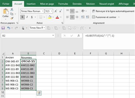 Utilisez La Fonction De Substitue Dexcel Pour Remplacer Des Parties D