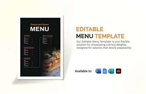 Easter Menu Template In Word Download