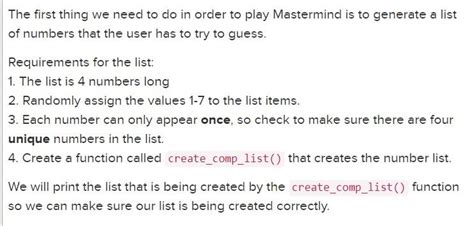 Solved 20 1 3 Generate Number List The First Thing We Need Chegg Com