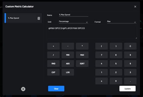 Custom Metric Calculator Statsports Teams Support Center