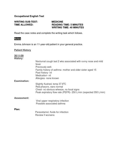 Emma Johnson Case Analysis Download Free Pdf Asthma Cough