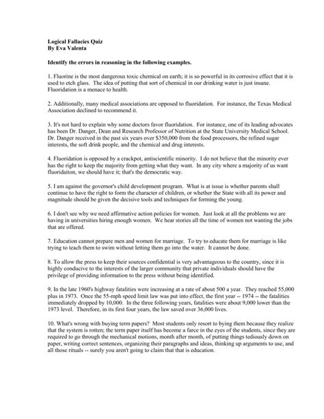 Logical Fallacies Quiz