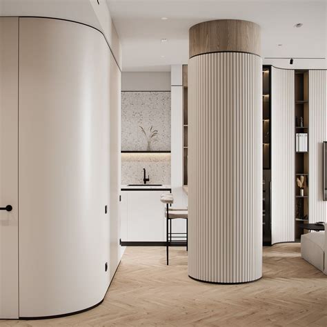 Apartment In Kharkiv Zhk Sokolniki On Behance Interior Columns Cladding Design Column Design