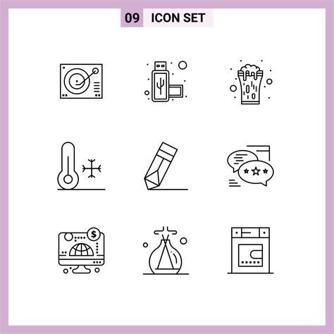 9 Universal Outline Signs Symbols Of Achievement Thermometer Wine Temperature Drink Editable