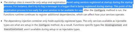 Azure Function How To Initialize A Di Injected Class Constructor