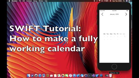 swift tutorial how to create a fully working calendar with a view lines of code youtube