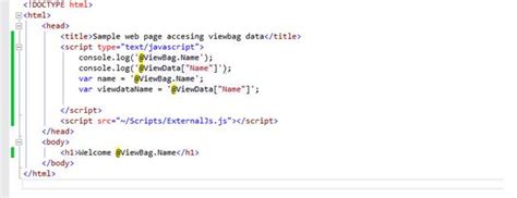 Accessing View Bag And View Data Value In External Java Script File