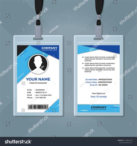 Employee Id Card Design Template Stock Vector Royalty Free Shutterstock