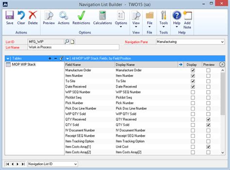 Work In Process Smartlist Builder Template Eone Solutions