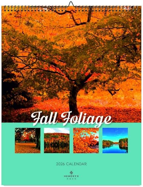 Fall Foliage 2026 Nature Wall Calendar 85x11” Scenic