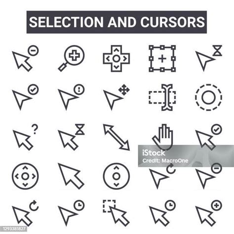 Selection And Cursors Outline Icon Set Includes Thin Line Icons Such As Cursor Cursor Cursor Can
