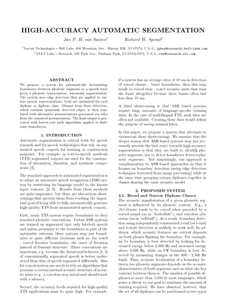 Pdf High Accuracy Automatic Segmentation