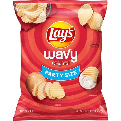 Lays Wavy Potato Chips Original Party Size 15 25 Oz