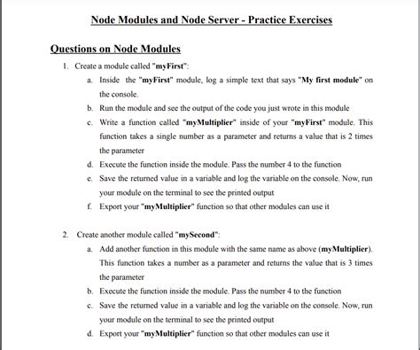 Solved Node Modules And Node Server Practice Exercises