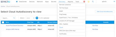 Cloud Auto Discovery Device42 Software