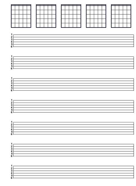 Printable Tablature Paper