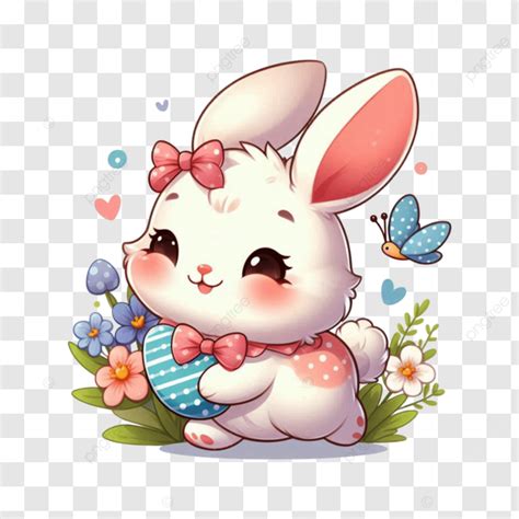 투명한 배경에 부활절 달걀이 있는 귀여운 아기 토끼 귀여운 토끼 만화 삽화 토끼 만화 Png 일러스트 및 이미지 에 대한 무료 다운로드 Pngtree