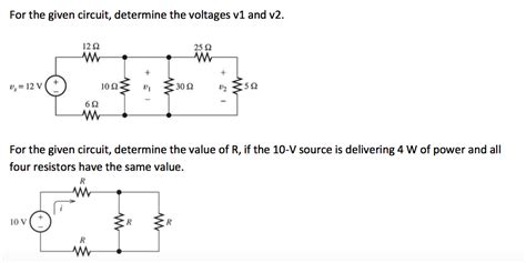 solved for the given circuit determine the voltages v1 and
