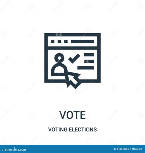 Vote Icon Vector From Voting Elections Collection Thin Line Vote Outline Icon Vector