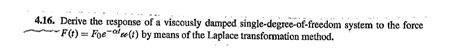 Solved Derive The Response Of A Viscously Damped Chegg