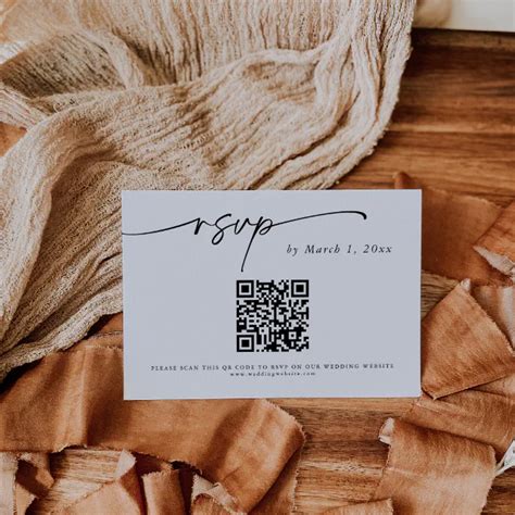 Simple Elegant QR Code RSVP Insert Card Zazzle