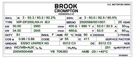 A Guide To Motor Nameplates Bowers Electrical Ltd