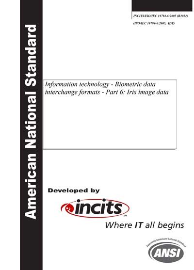 INCITS ISO IEC R Information Technology Biometric Data Interchange