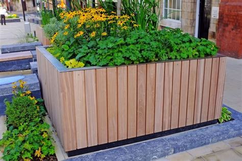 Timber Planters Street Furniture Tree Planters Uk Large Rectangular Planters Factoryme