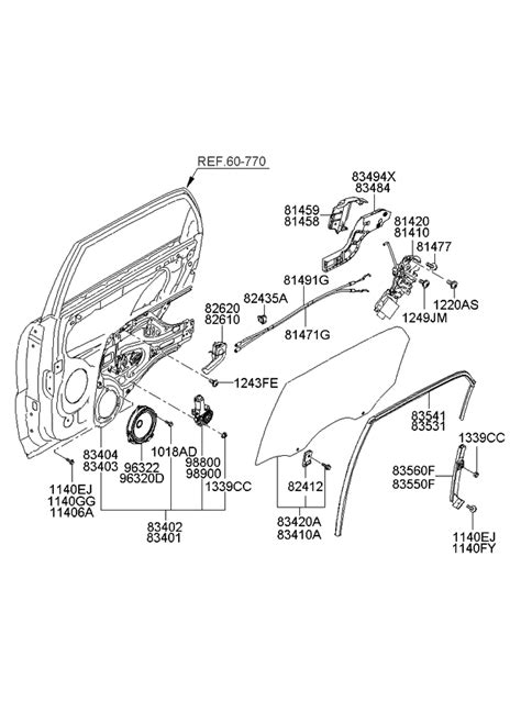 2009 Kia Sportage Rear Door Window Regulator And Glass