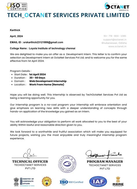 Karthick R S On Linkedin Internship Webdevelopment Octanetservices