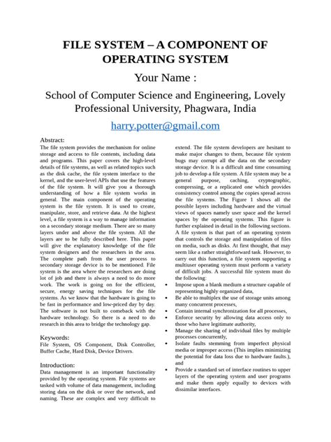 File System Cse316 Pdf Hard Disk Drive File System