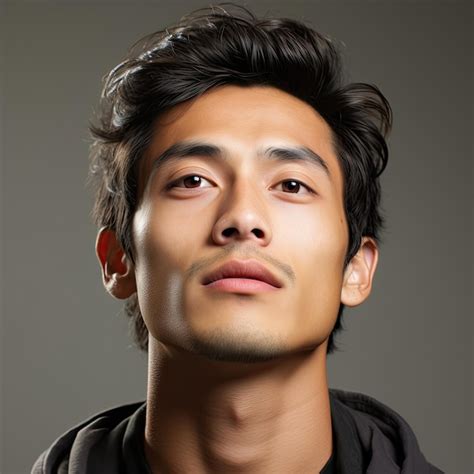 Premium Ai Image Dreamy Malaysian Man Gazing Upwards