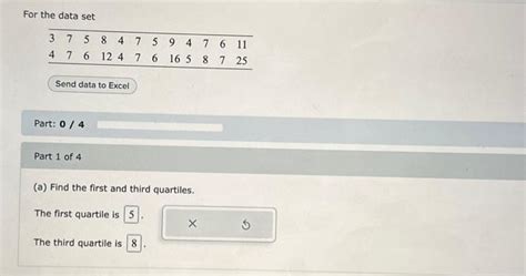 Solved For The Data Set Part 04 Part 1 Of 4 A Find The