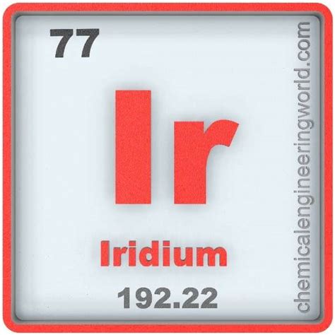 Iridium Element Properties And Information Chemical Engineering World