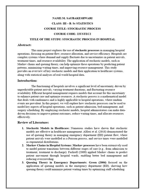 Stochastic Project Pdf Stochastic Process Scientific Method