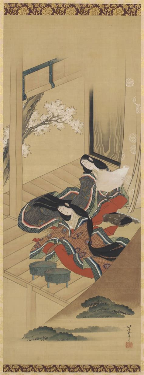 Ukiyo E Of 2 Women Dressed In Junihitoe ペインティング 日本美術 画狂老人