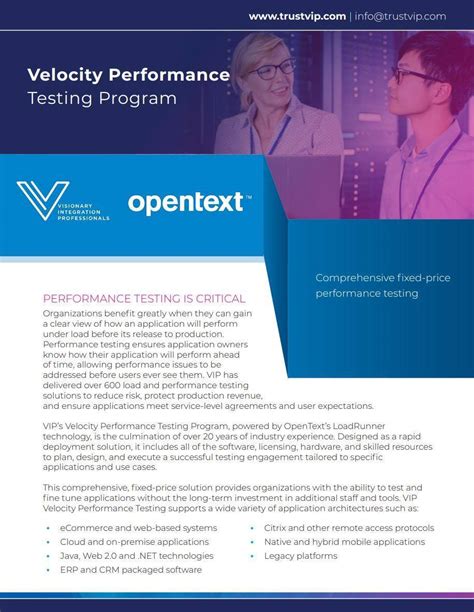 Opentext Velocity Performance Testing Technology Consulting Services